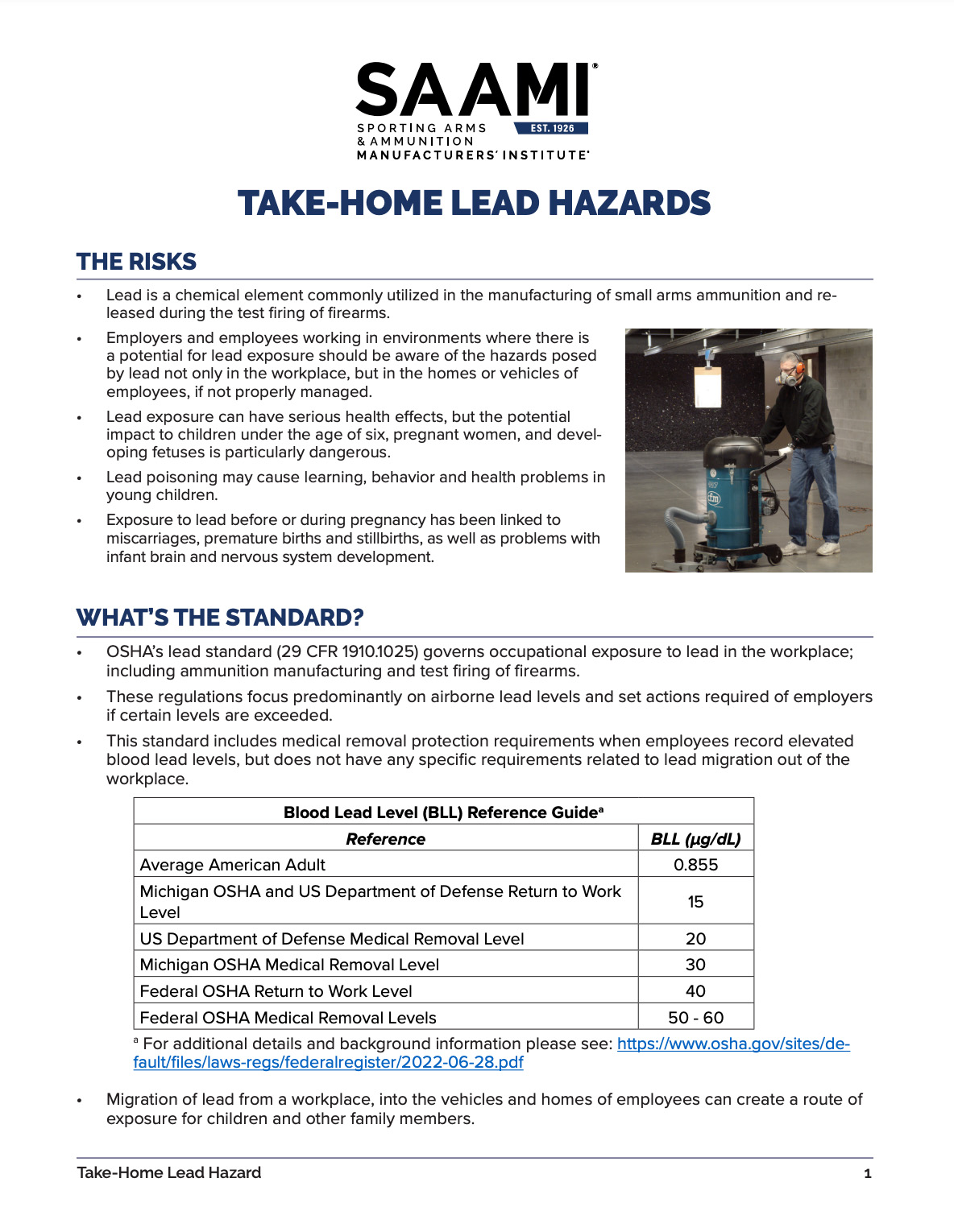 New SAAMI® Publication Addresses Workplace and Home Safety: ‘Take-Home ...